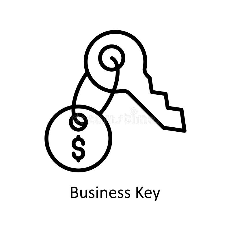 Business Key Vector Outline Icon Design Illustration. Business and ...