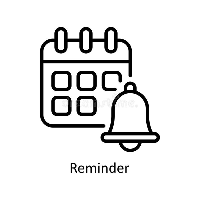 Reminder Vector Outline Icon Design Illustration. Business and ...