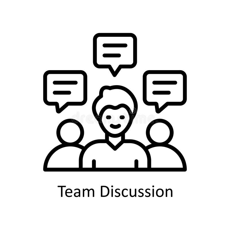 Team Discussion Vector Outline Icon Design Illustration. Business and ...