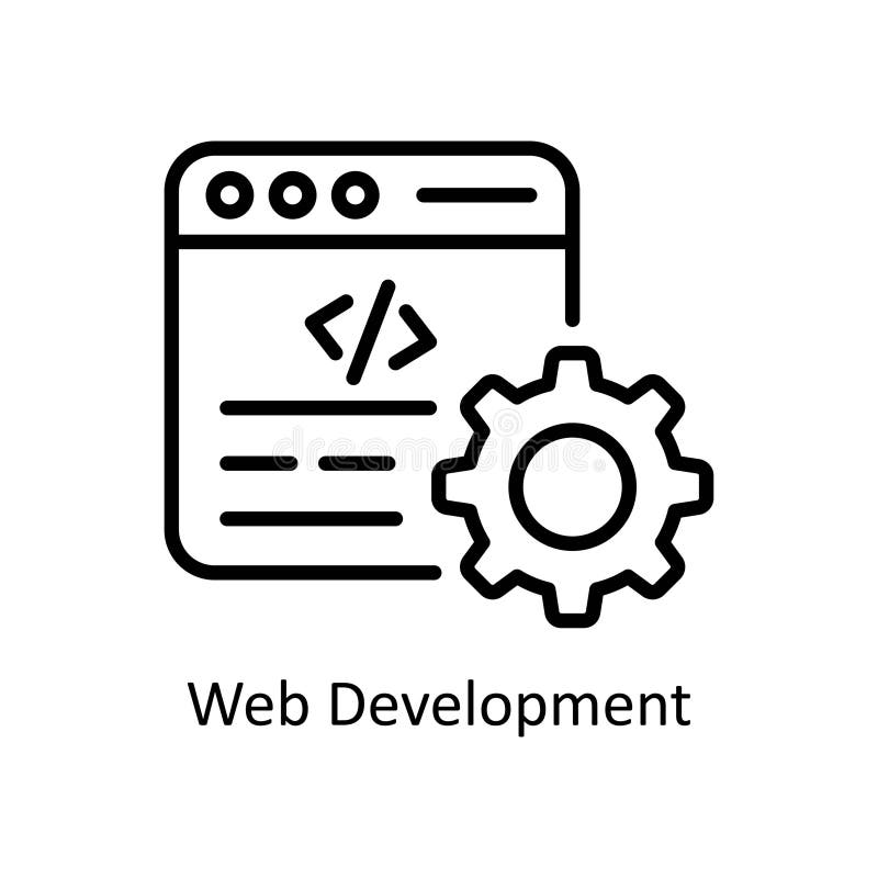 Web Development Vector Outline Icon Design Illustration. Business and ...
