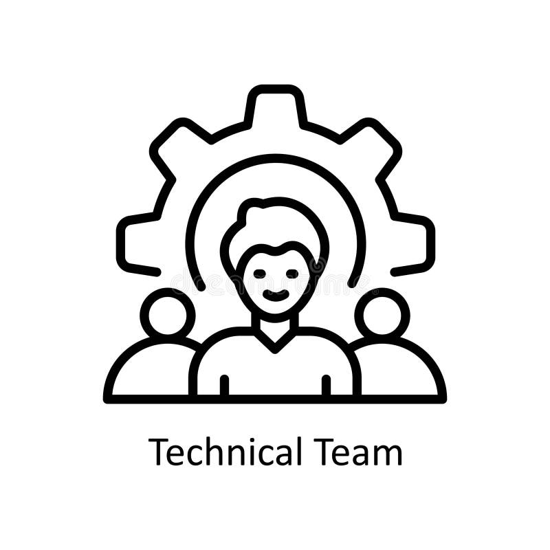 Technical Team Vector Outline Icon Design Illustration. Business and ...