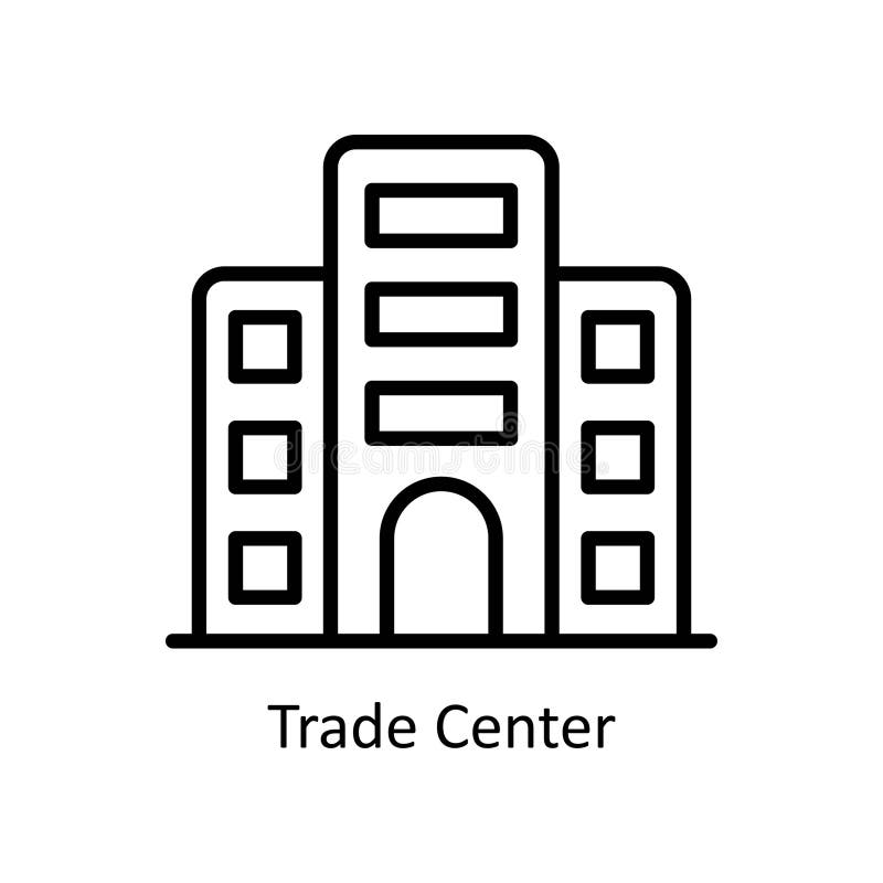 Trade Center Vector Outline Icon Design Illustration. Business and ...