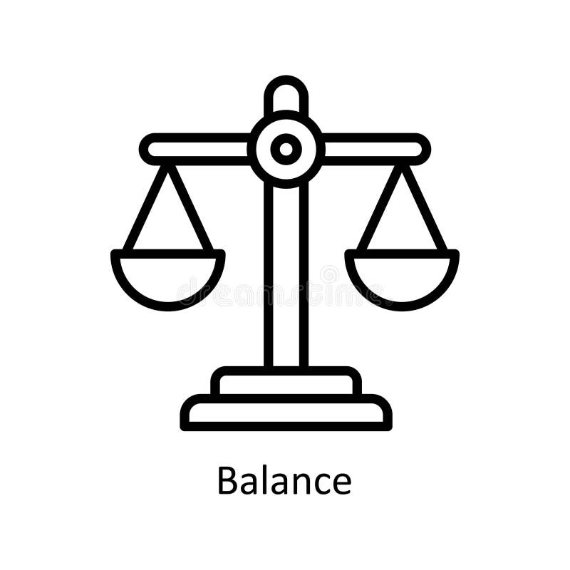 Balance Vector Outline Icon Design Illustration. Business and ...
