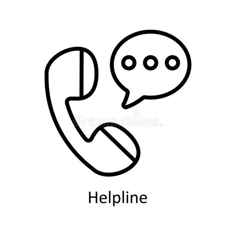 Helpline Vector Outline Icon Design Illustration. Business and ...