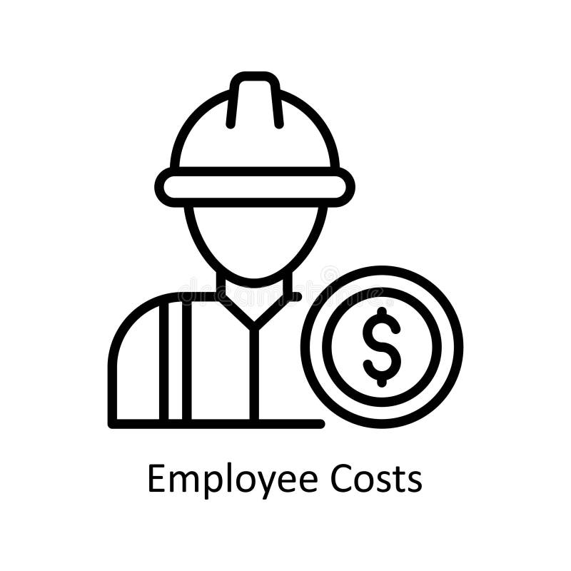 Employee Costs Vector Outline Icon Design Illustration. Business and ...