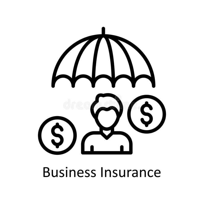Business Insurance Vector Outline Icon Design Illustration. Business ...