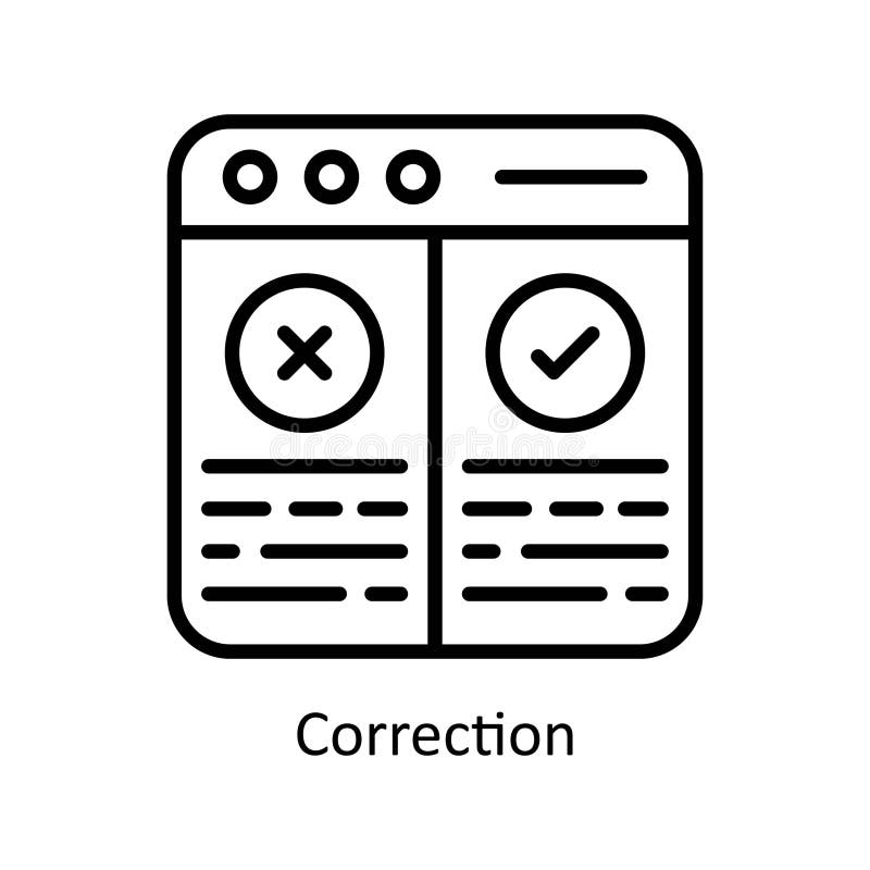 Correction Vector Outline Icon Design Illustration. Business and ...