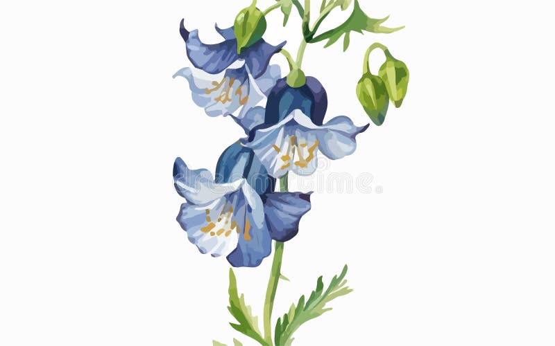 Aconitum Flower Watercolor Art and Illustration Created with AI Use Any ...
