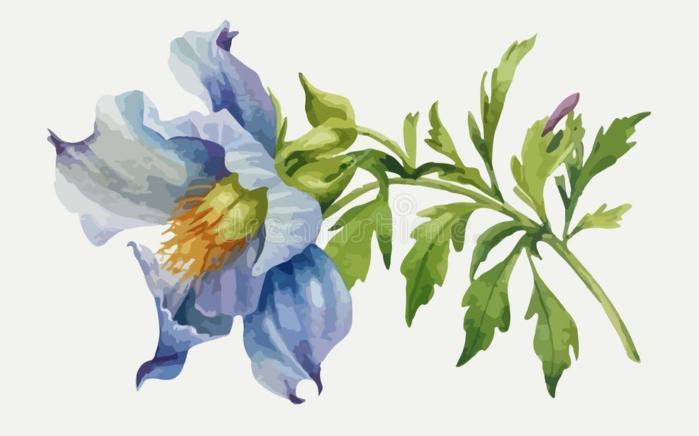 Aconitum Flower Watercolor Art and Illustration Created with AI Use Any ...
