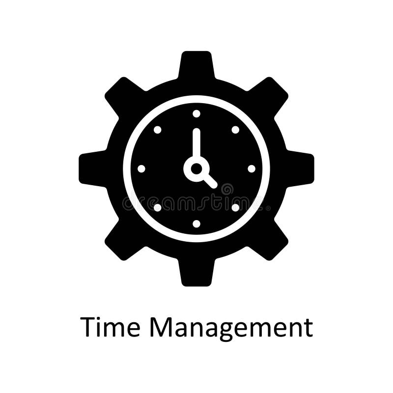 Time Management Vector Solid Icon Design Illustration. Business and ...