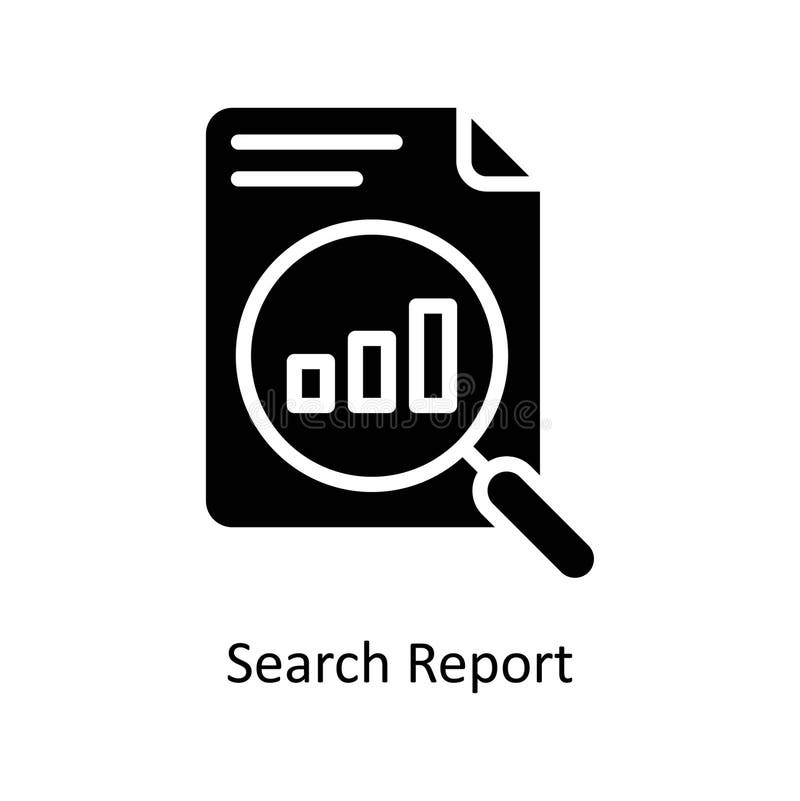 Search Report Vector Solid Icon Design Illustration. Business and ...
