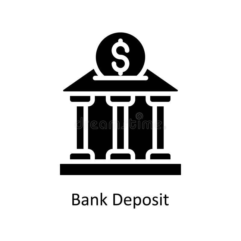 Bank Deposit Vector Solid Icon Design Illustration. Business and ...