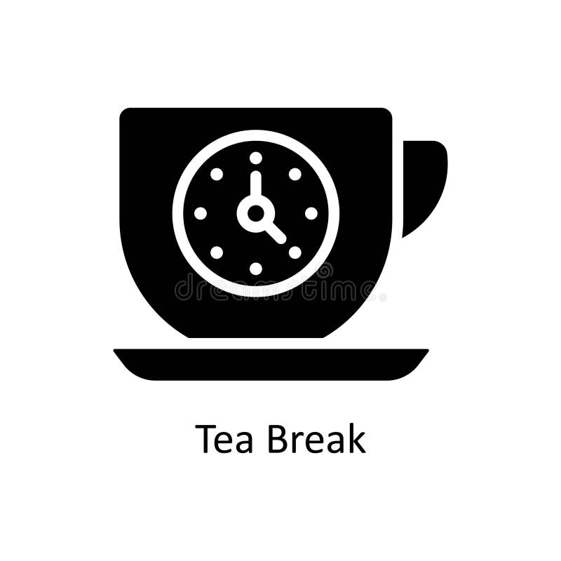 Tea Break Vector Filled Outline Icon Design Illustration. Business and ...