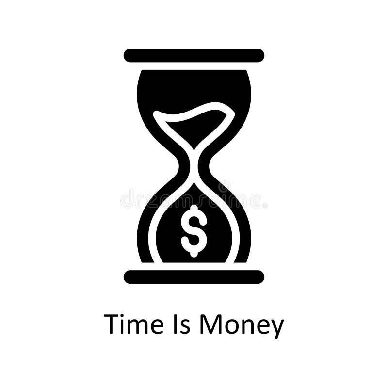 Time is Money Vector Filled Outline Icon Design Illustration. Business ...
