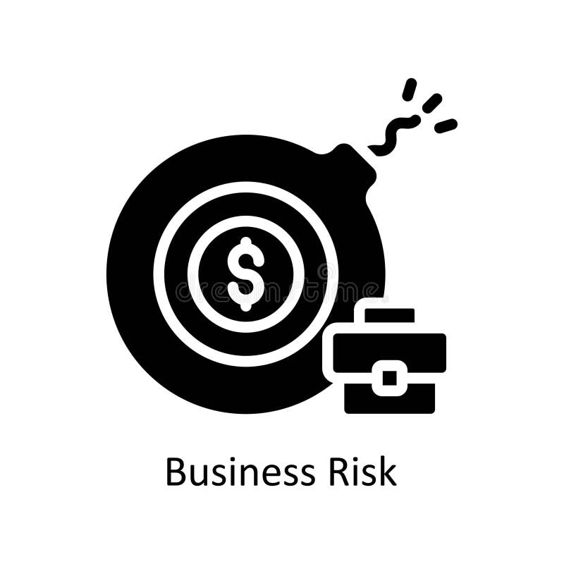 Business Risk Vector Solid Icon Design Illustration. Business and ...