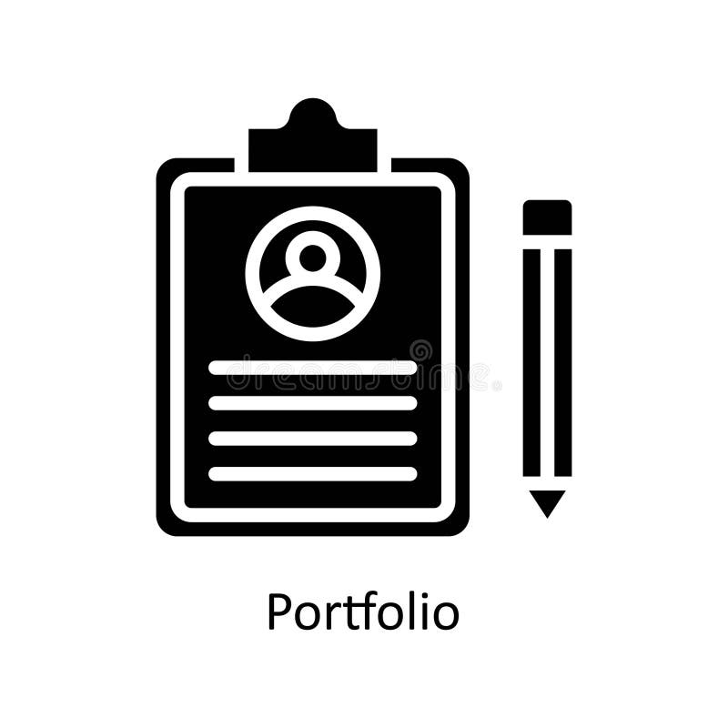 Portfolio Vector Solid Icon Design Illustration. Business and ...