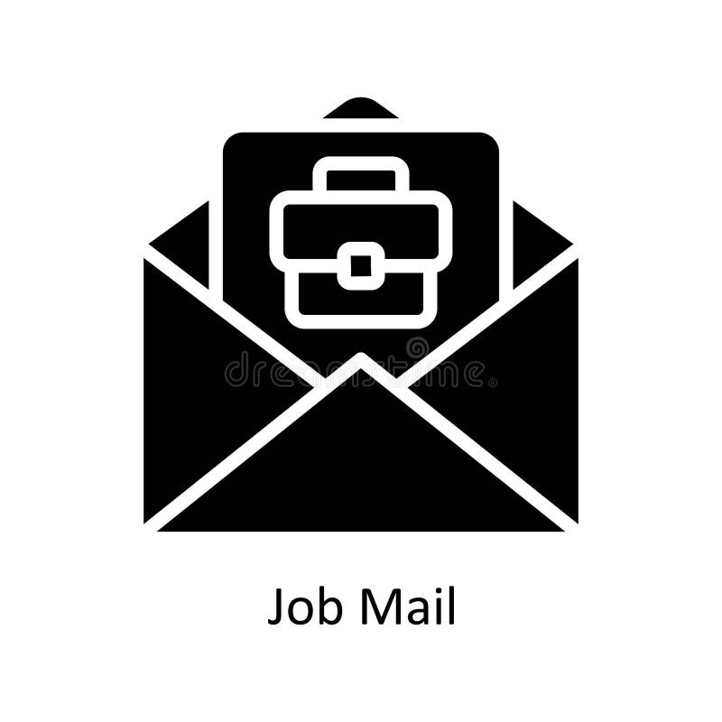 Job Mail Vector Solid Icon Design Illustration. Business and Management ...