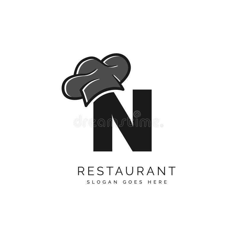 Letter N Logo with Chef S Hat for a Restaurant. Alphabet N Concept ...