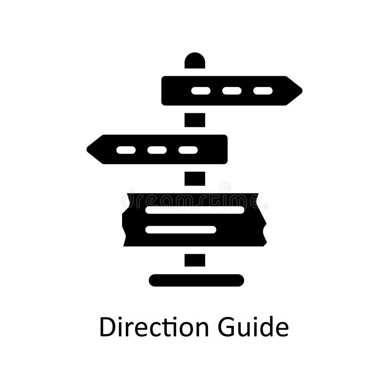Direction Guide Vector Solid Icon Design Illustration. Business and ...