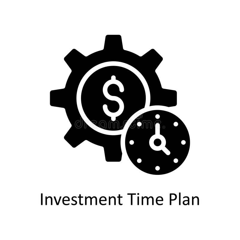 Investment Time Plan Vector Solid Icon Design Illustration. Business ...