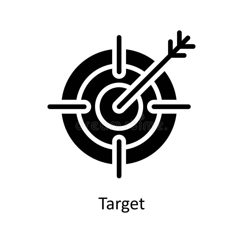Target Vector Solid Icon Design Illustration. Business and Management ...