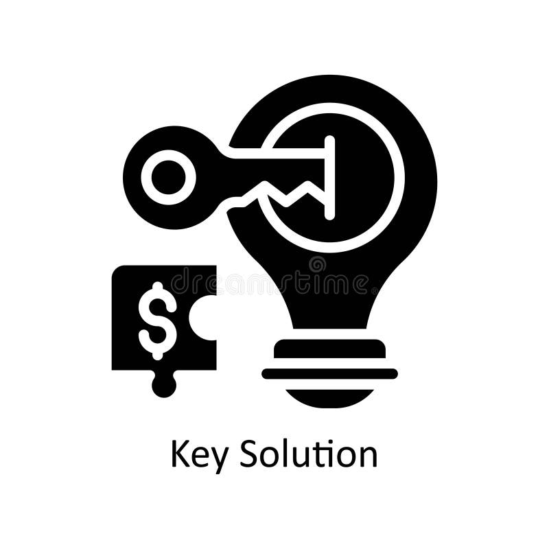 Key Solution Vector Solid Icon Design Illustration. Business and ...
