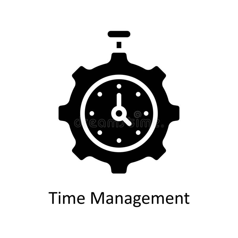 Time Management Vector Solid Icon Design Illustration. Business and ...