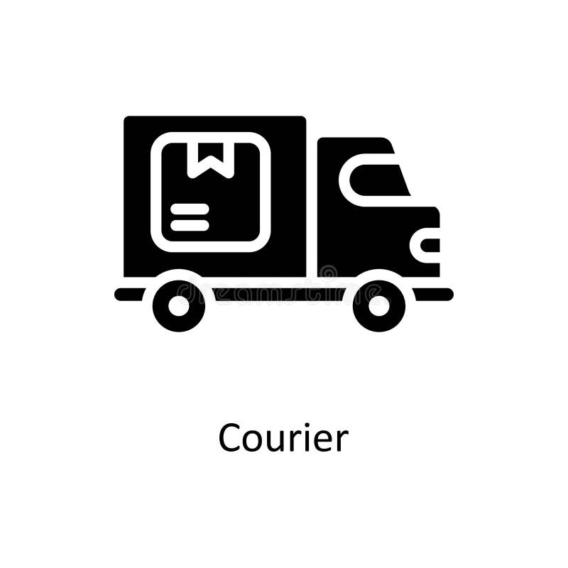 Courier Vector Solid Icon Design Illustration. Business and Management Symbol on White ...