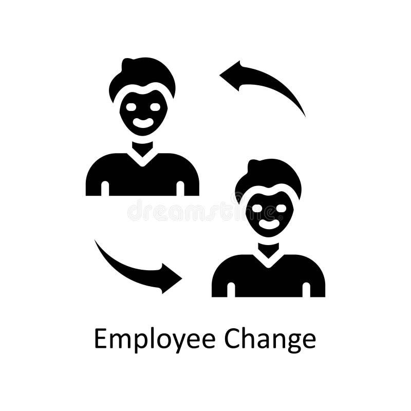 Employee Change Vector Solid Icon Design Illustration. Business and ...
