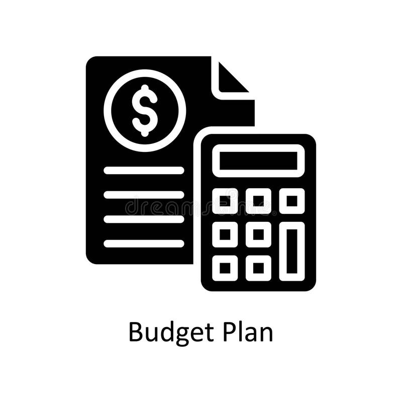 Budget Plan Vector Solid Icon Design Illustration. Business and ...
