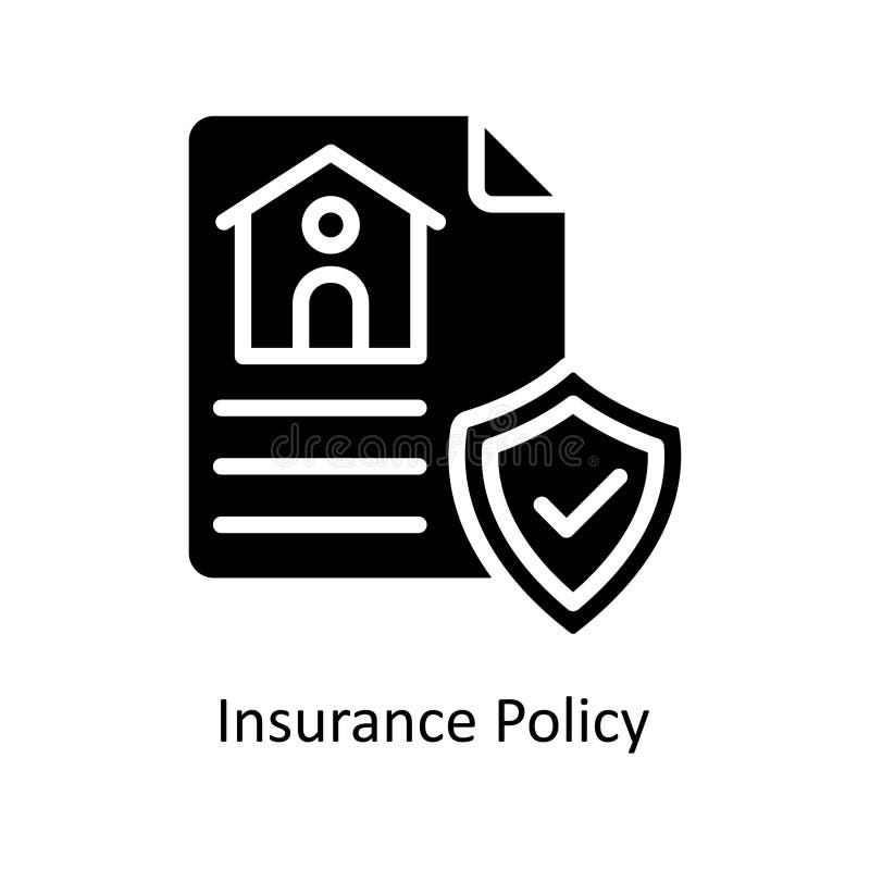 Insurance Policy Vector Solid Icon Design Illustration. Business and ...