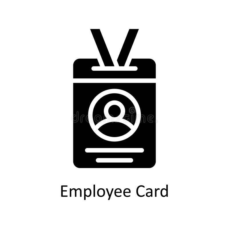Employee Card Vector Solid Icon Design Illustration. Business and ...