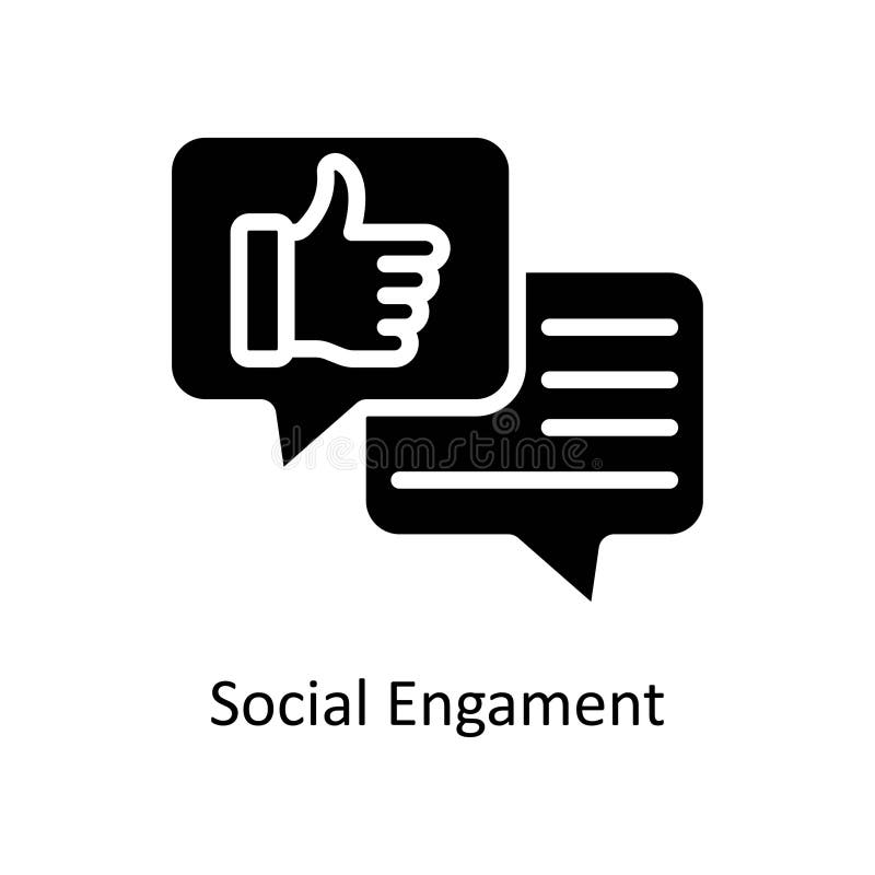 Social Engagement Vector Solid Icon Design Illustration. Business and ...