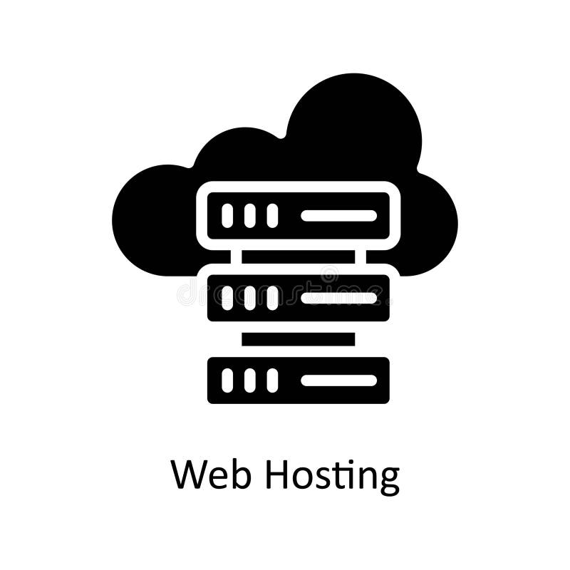 Web Hosting Vector Solid Icon Design Illustration. Business and ...