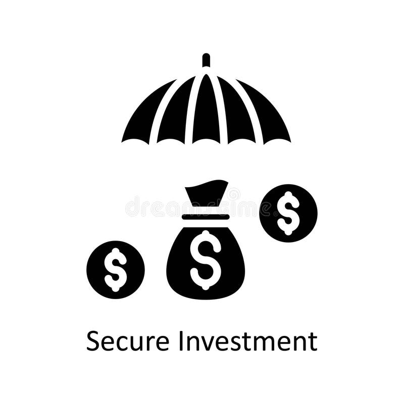 Secure Investment Vector Solid Icon Design Illustration. Business and ...
