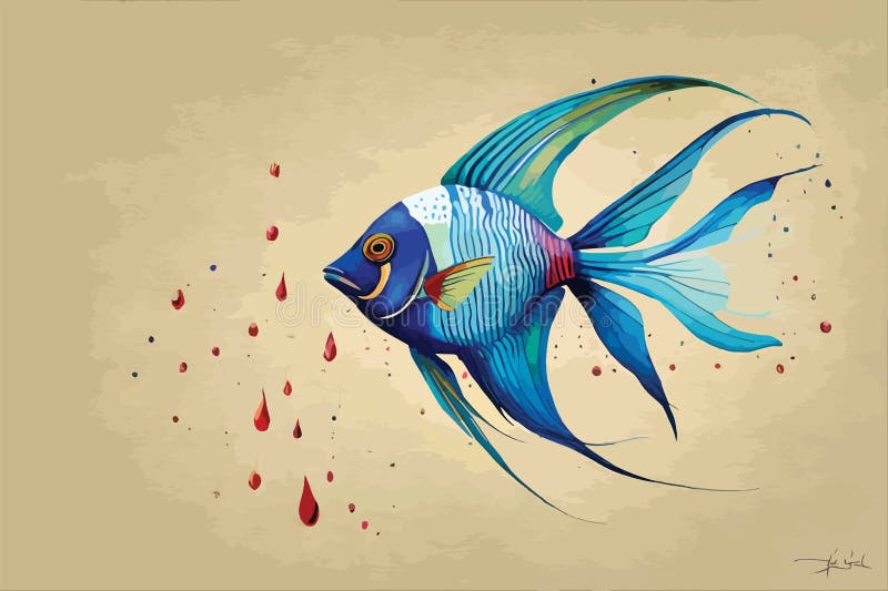 Angelfish Watercolor Art and Illustration Created with AI Use Any Kinds ...