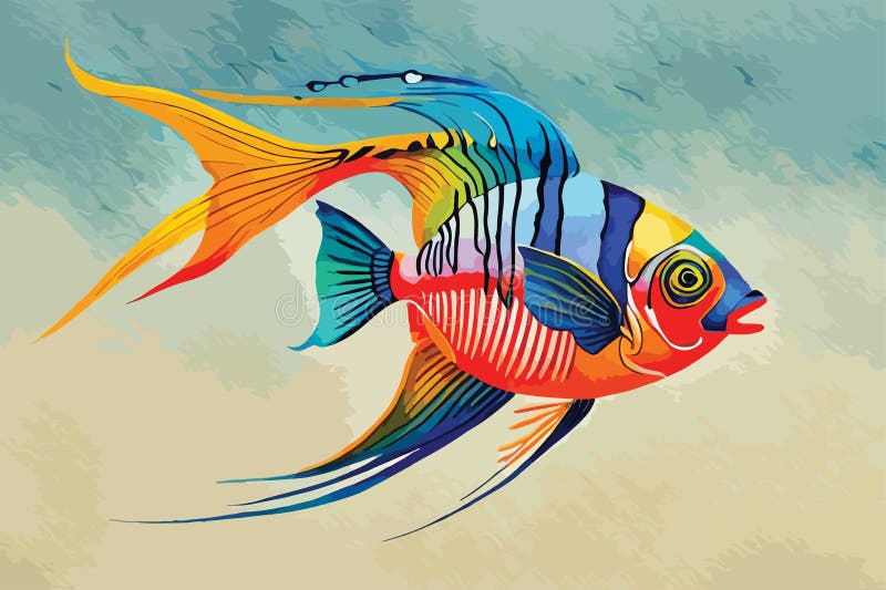 Angelfish Watercolor Art and Illustration Created with AI Use Any Kinds ...