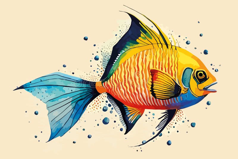 Butterfly Fish Watercolor Art and Illustration Created with AI Use Any ...