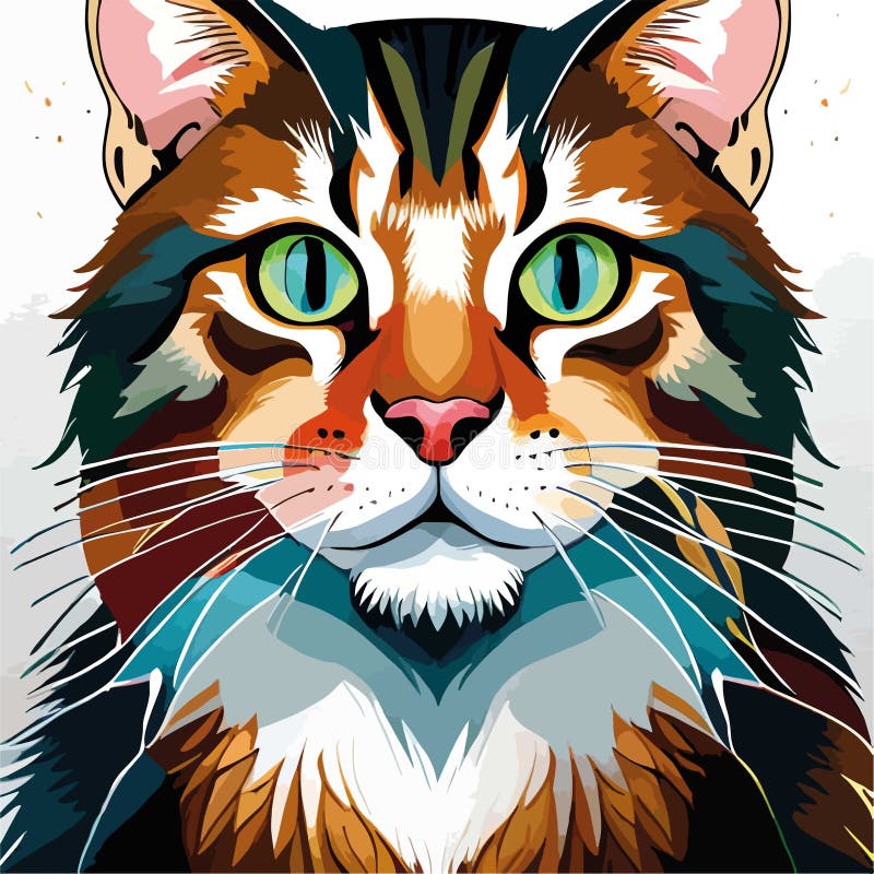 Cat Watercolor Art and Illustration Created with AI Use Any Kinds of ...