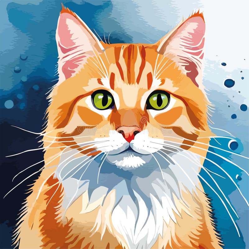 Cat Watercolor Art and Illustration Created with AI Use Any Kinds of ...
