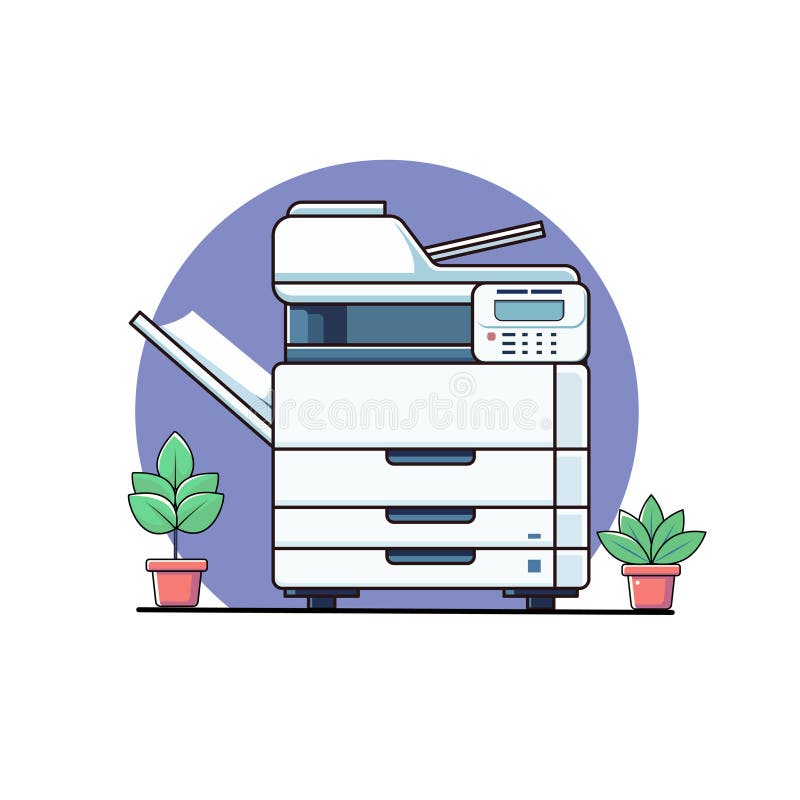 Cute Photocopier Machine Plat Design, Vector Illustration Stock Vector ...