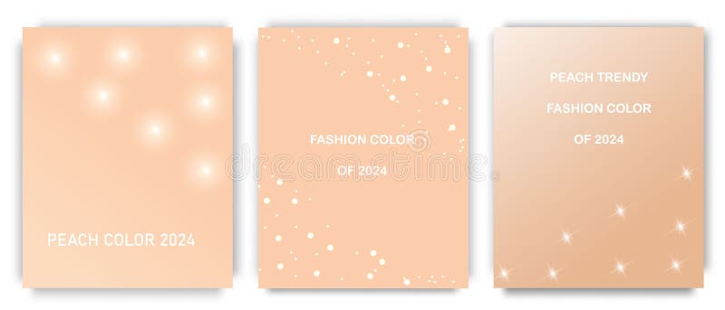 Set of Minimal Banner Templates in Trendy Peach Color for 2024. Stock ...