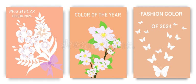 A Set of Minimal Posters in a Trendy Color Palette with Bouquets of ...