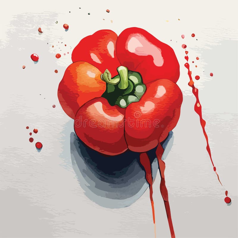 Capsicum Watercolor Art & Illustration on Nice Background AI Genereted ...