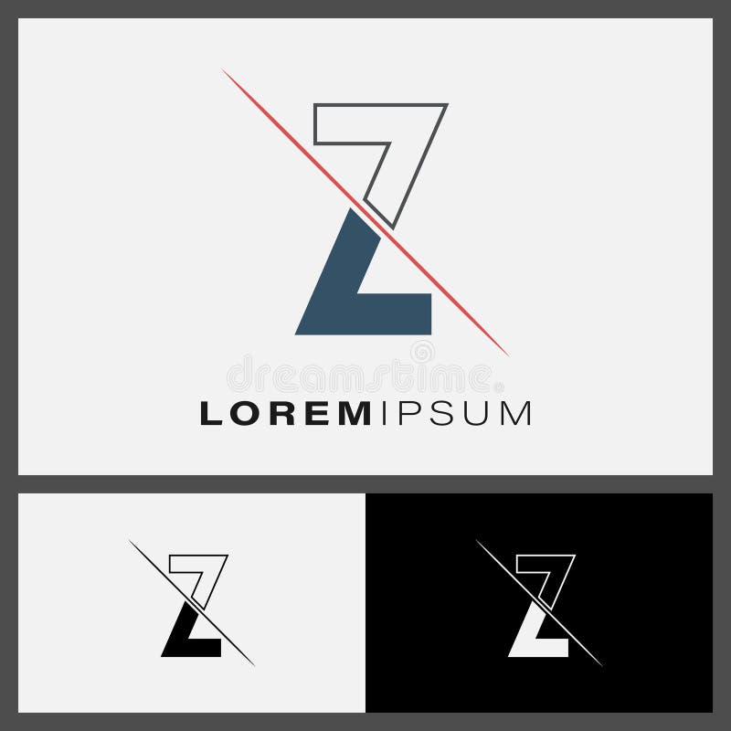 Letter Z Cutting Logo Icon with Line Cut in the Middle. Creative ...
