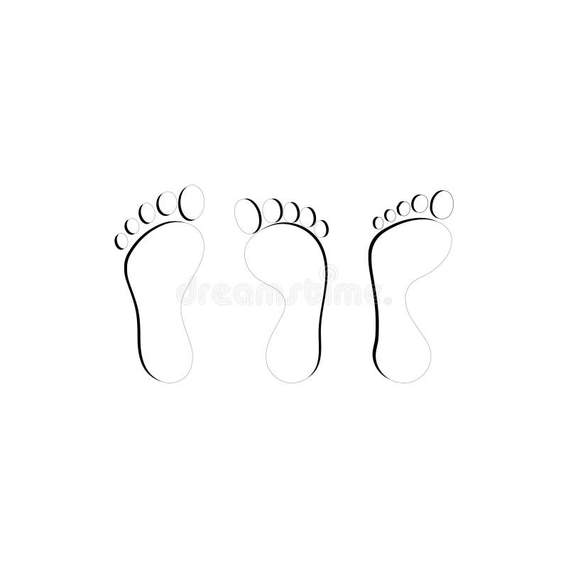 Foot Line Icon. Human Footprint Step Icon Stock Vector - Illustration ...