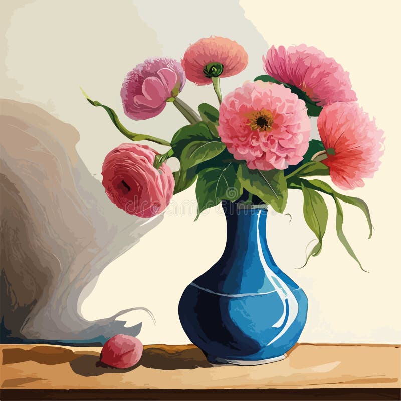 Flower Vage Vector Watercolor. Beautiful Floral Bouquets Isolated on ...