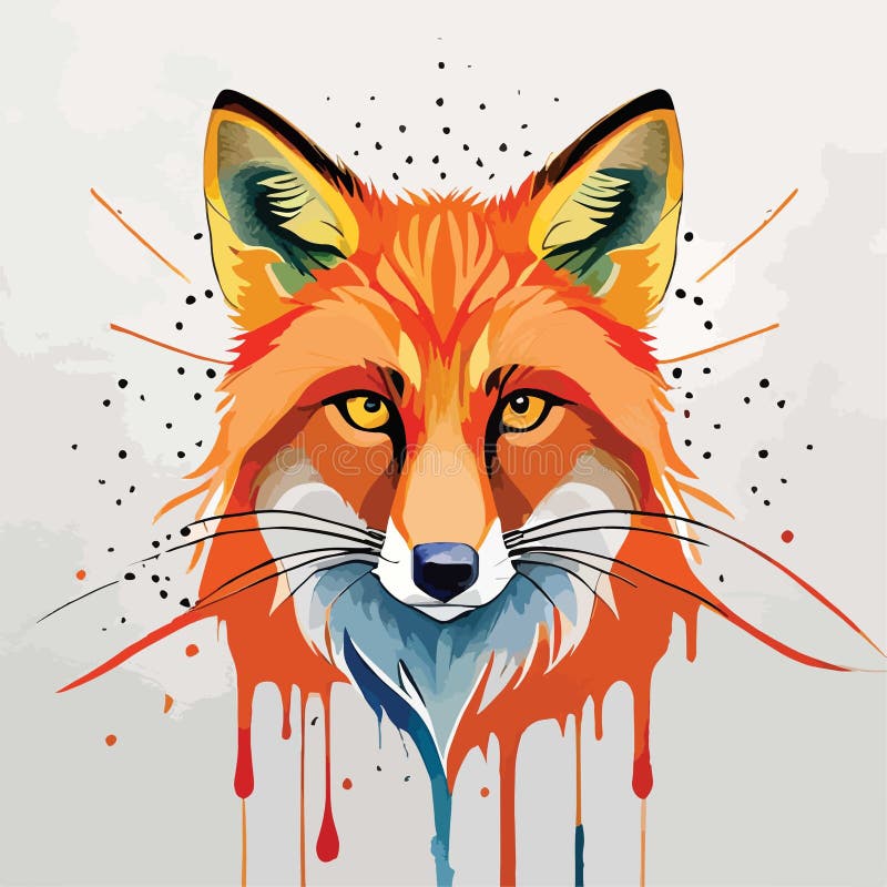 A Vibrant Watercolor Fox Illustration, Watercolor Illustration a Fox ...