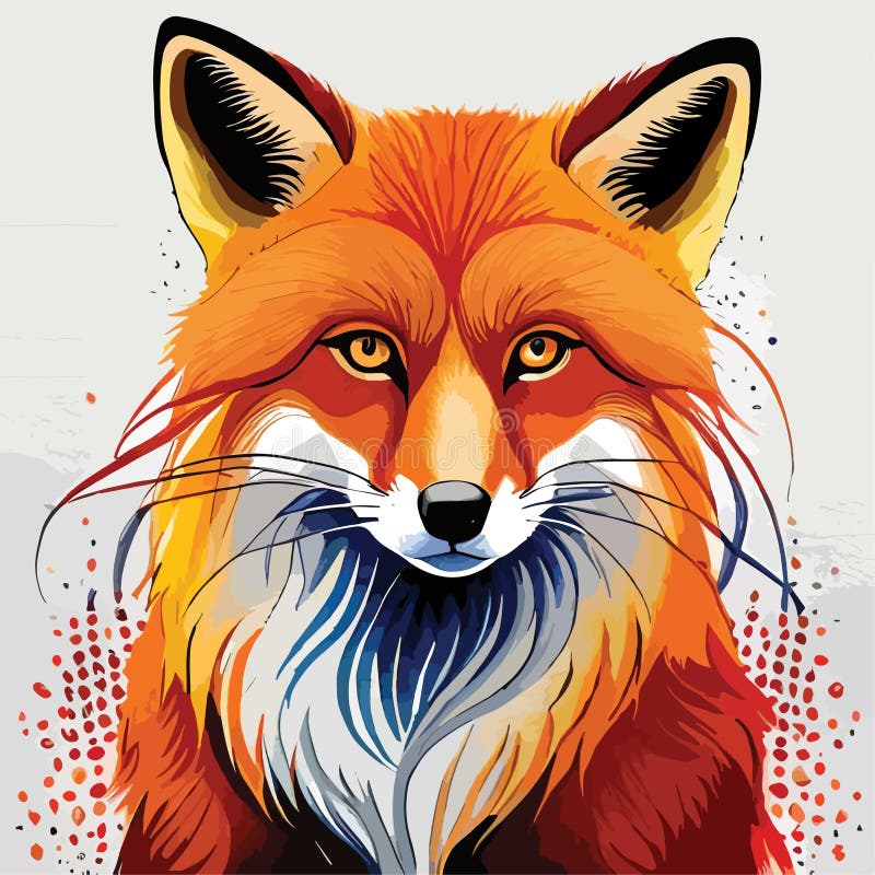 A Vibrant Watercolor Fox Illustration, Watercolor Illustration a Fox ...