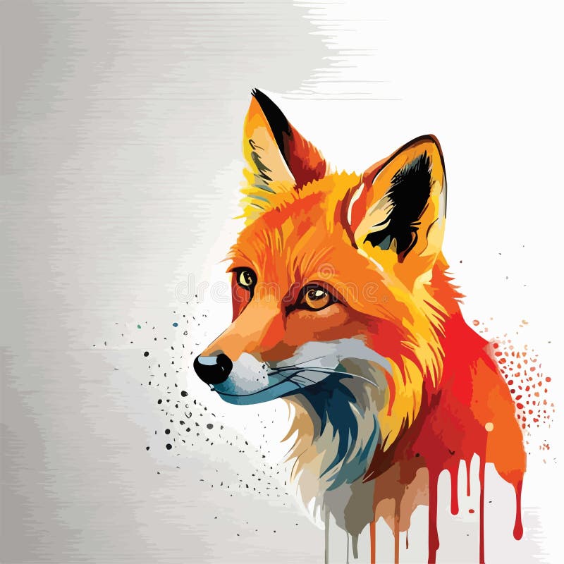 A Vibrant Watercolor Fox Illustration, Watercolor Illustration a Fox ...